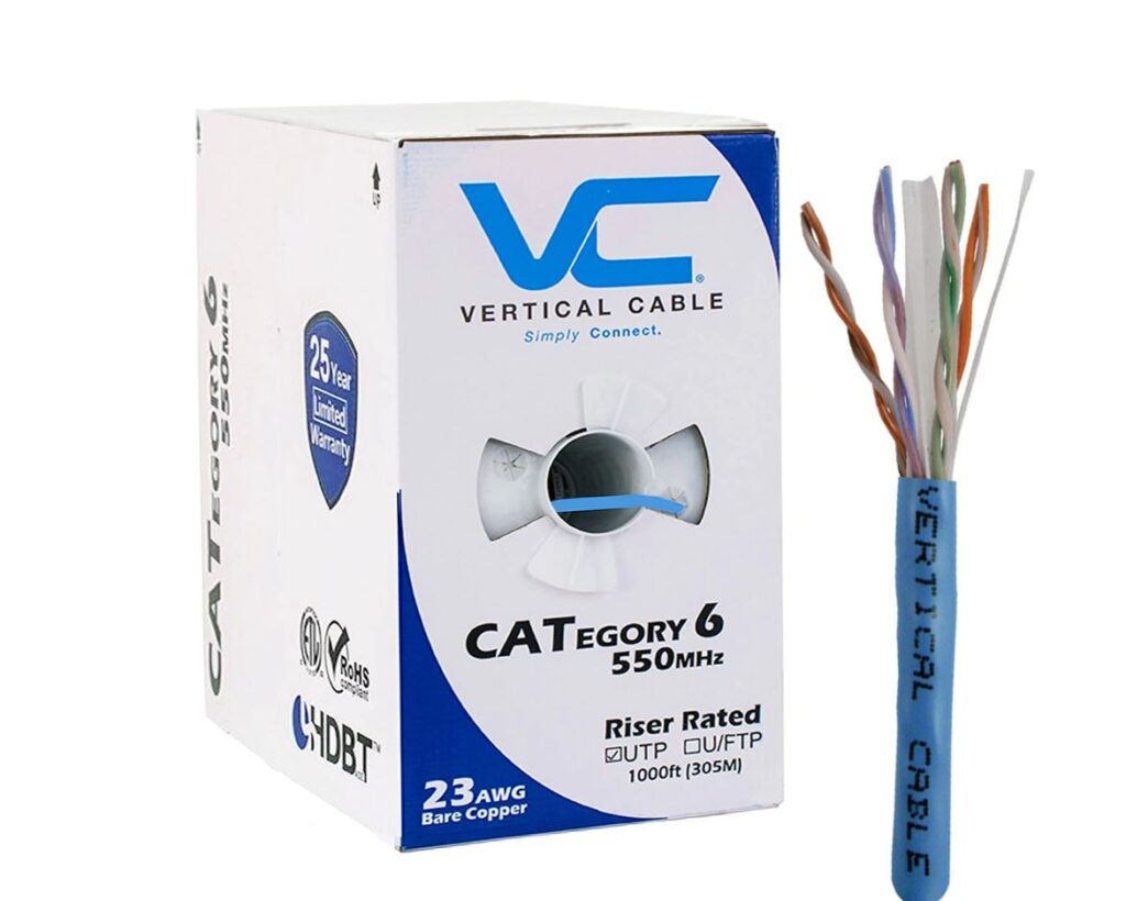 VERTICAL CABLE 060-488/BL CAT 6, 23 AWG, 8C SOLID COPPER CABLE 1000ft ...